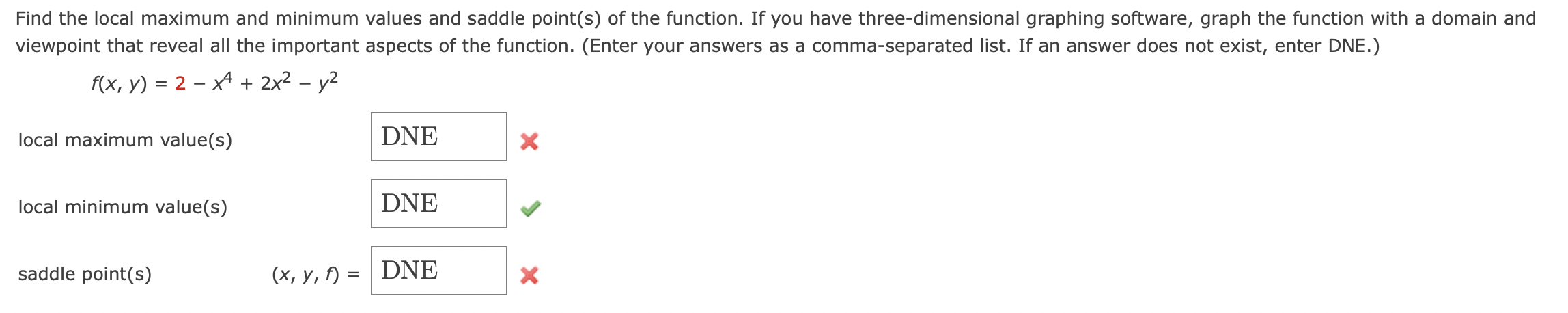 Solved Find the local maximum and minimum values and saddle | Chegg.com