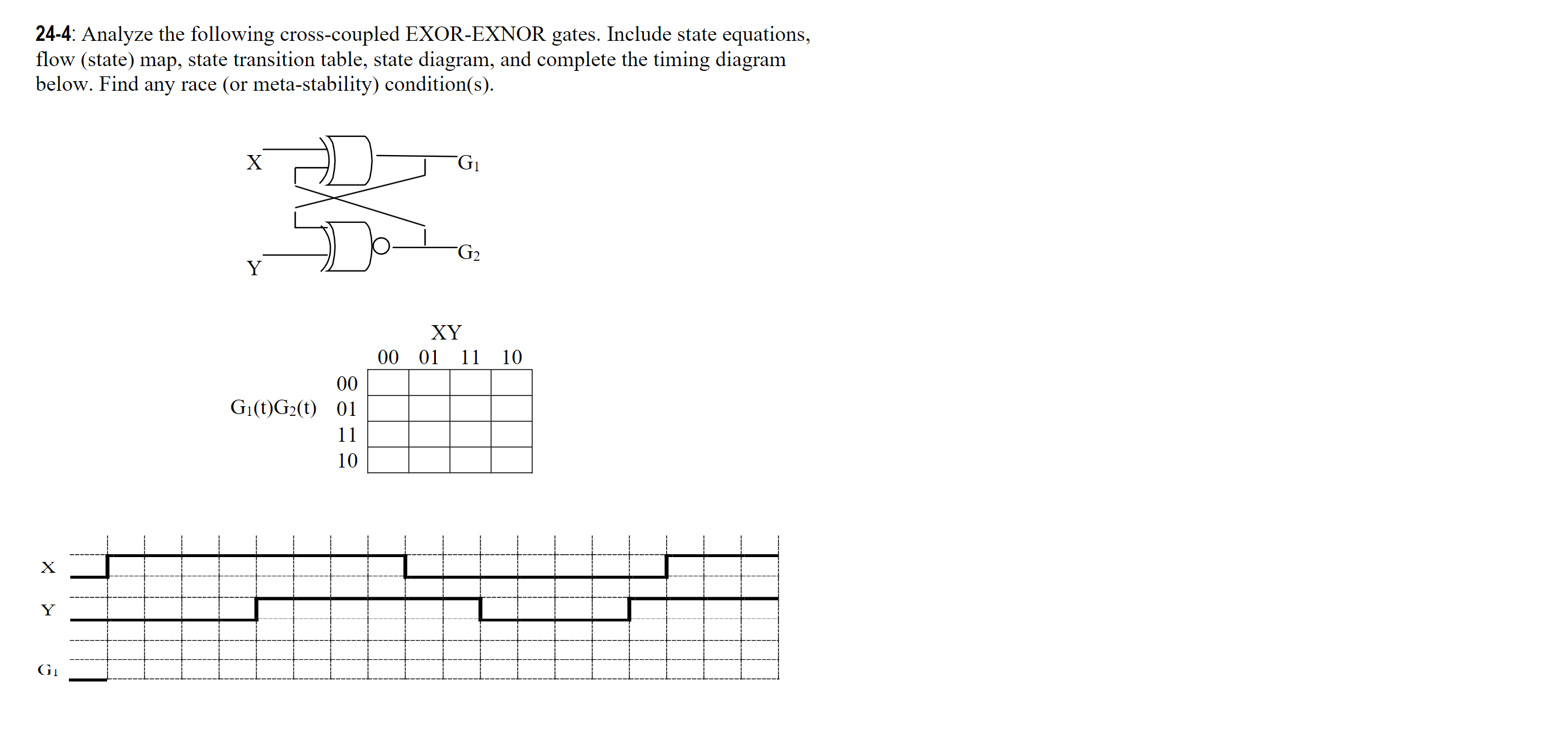 Solved 24-4: Analyze the following cross-coupled EXOR-EXNOR | Chegg.com