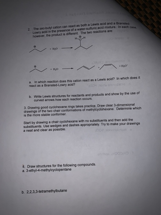 Solved 2. The sec-butyl cation can react as both a Lewis | Chegg.com
