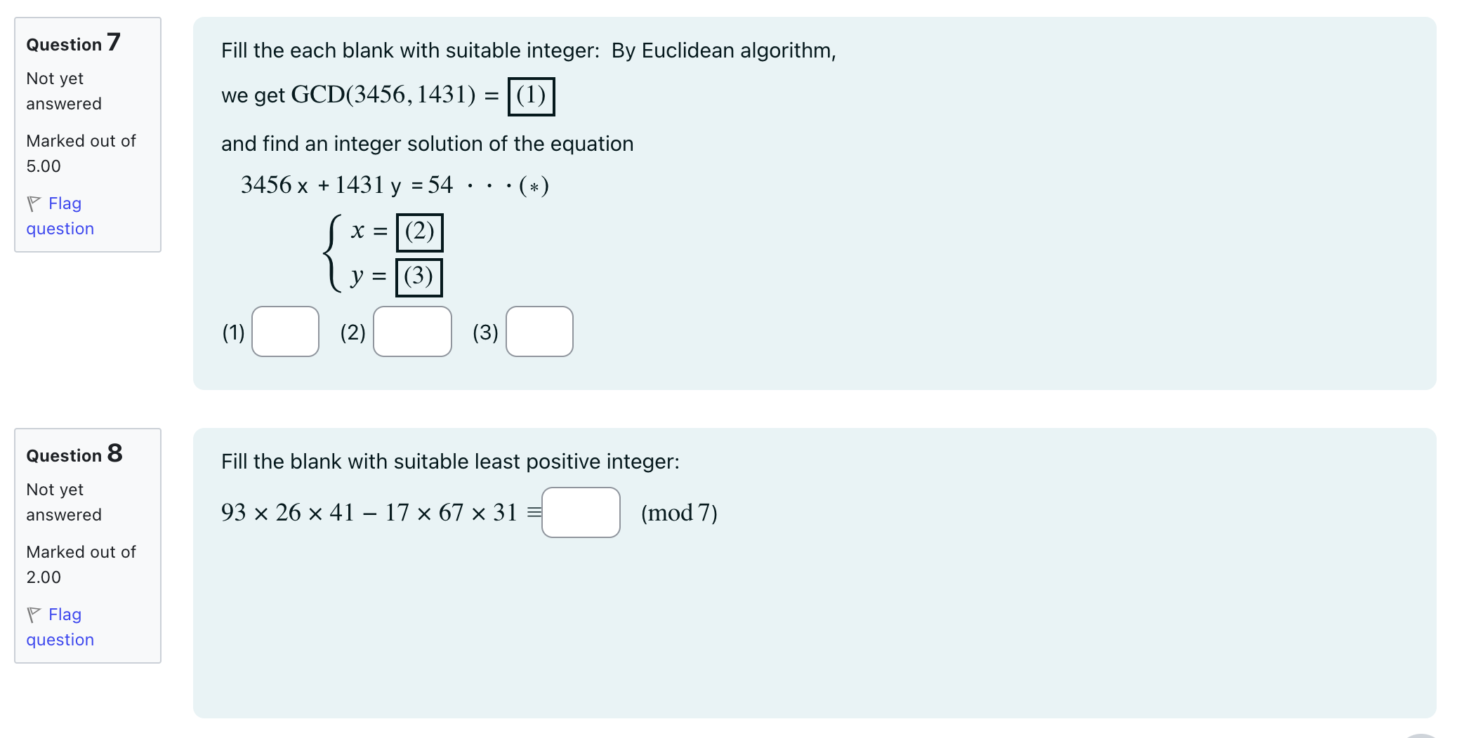 Solved Fill the each blank with suitable integer: By | Chegg.com