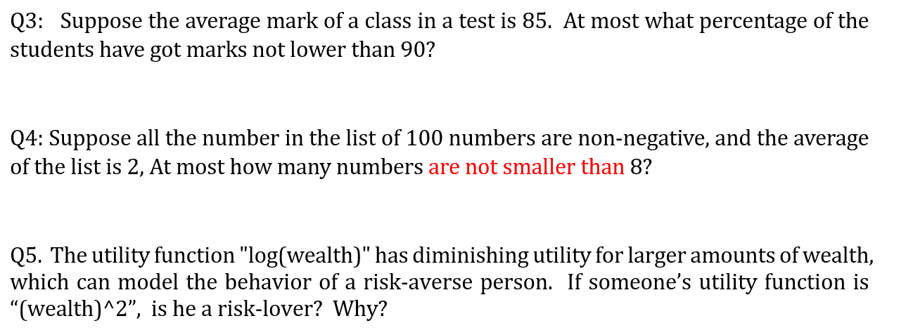 Solved Q3: Suppose the average mark of a class in a test is | Chegg.com