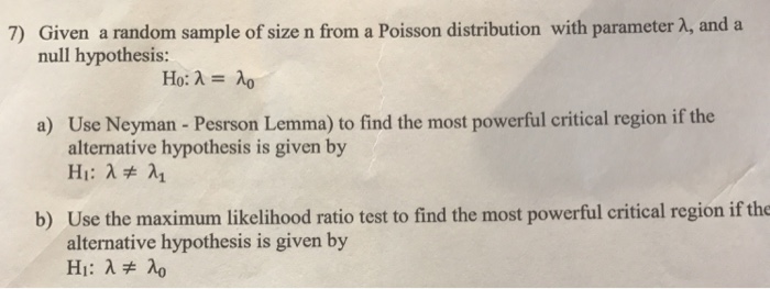 Solved Given a random sample of size n from a Poisson | Chegg.com