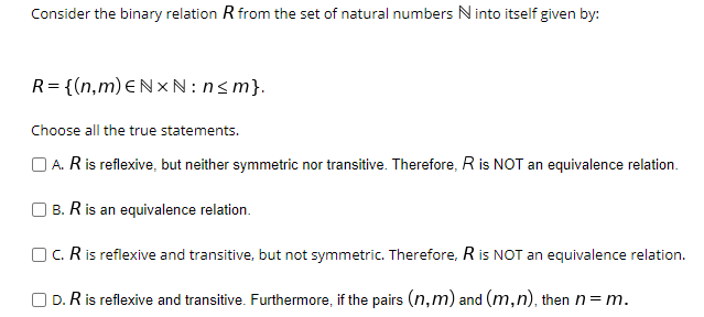 Solved Consider The Binary Relation R From The Set Of 6261