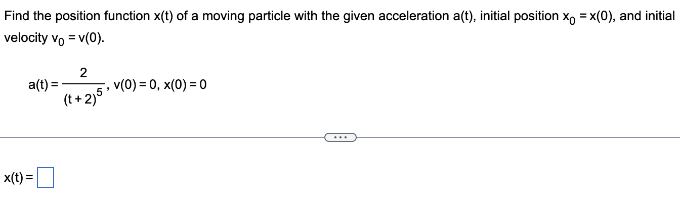 Solved Find the position function x(t) of a moving particle | Chegg.com