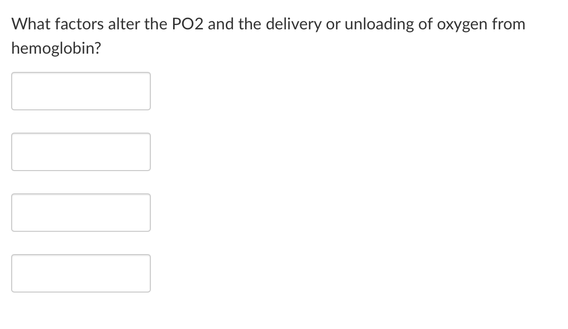 Solved What factors alter the PO2 and the delivery or | Chegg.com