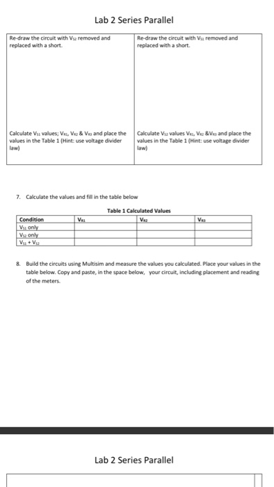 Solved Lab 2 Series Parallel Name: This lab has two parts: | Chegg.com