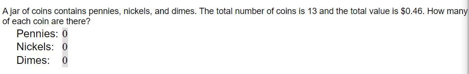Solved A jar of coins contains pennies, nickels, and dimes. | Chegg.com