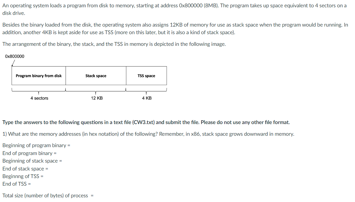 Solved An operating system loads a program from disk to | Chegg.com