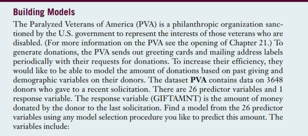 Solved Building Models The Paralyzed Veterans of America | Chegg.com