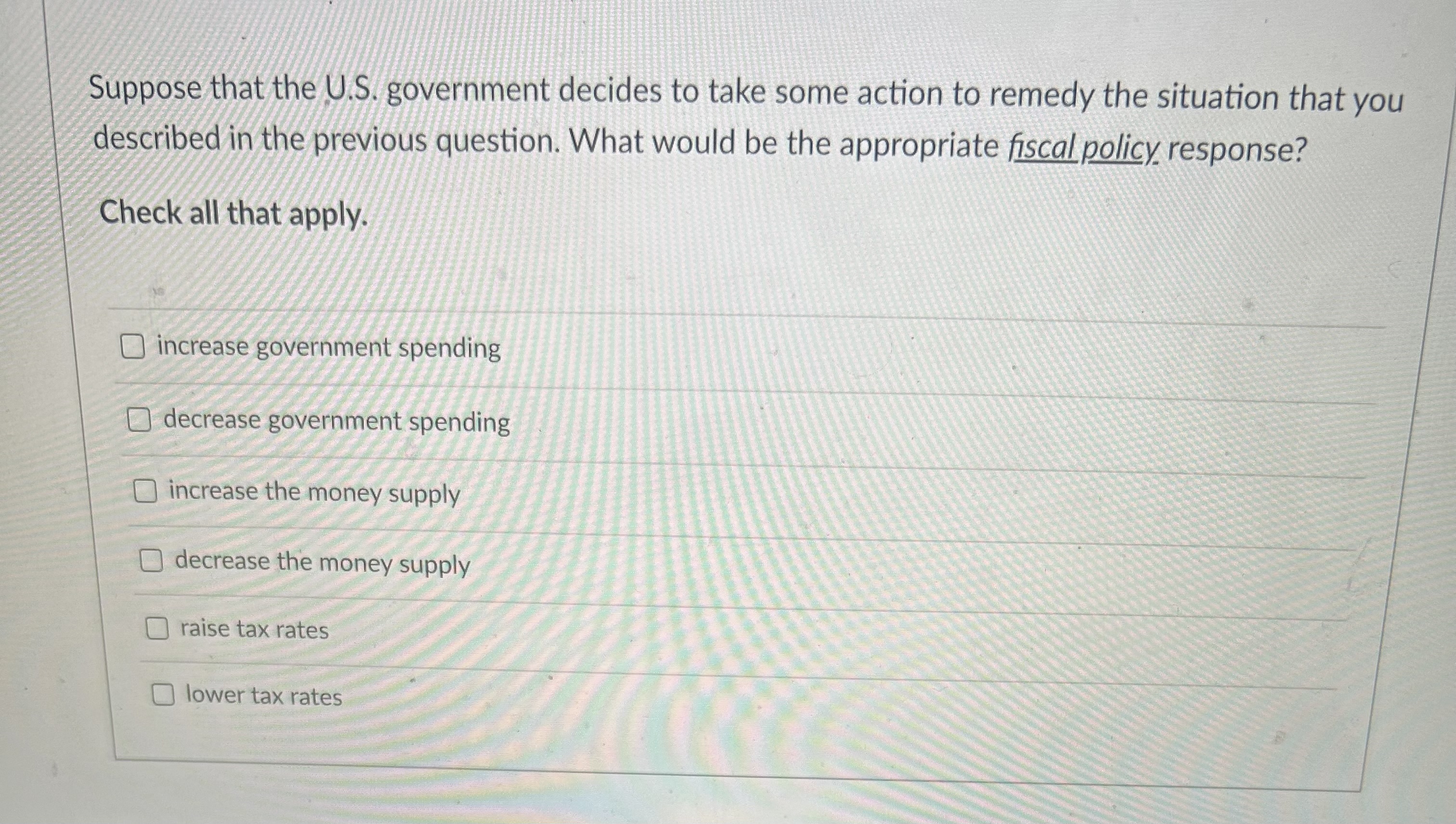 Solved Suppose that the U.S. ﻿government decides to take | Chegg.com