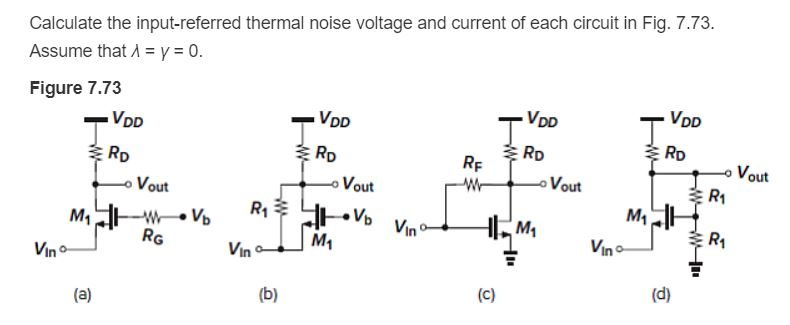 Solved Calculate the input-referred thermal noise voltage | Chegg.com