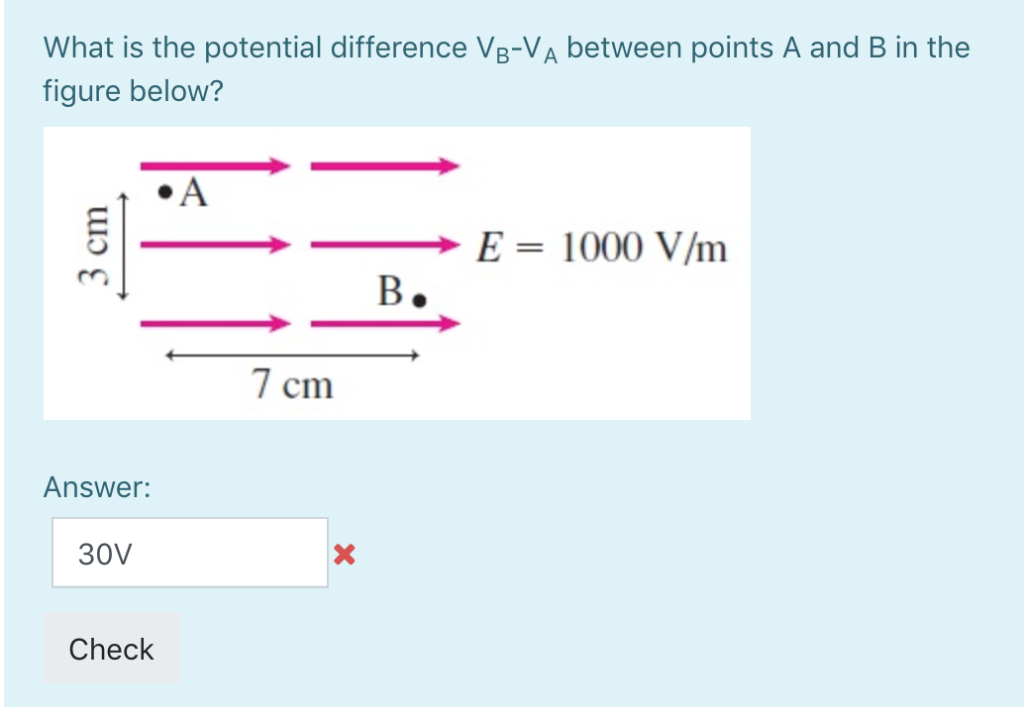 Solved What is the potential difference VB-VA between points | Chegg.com