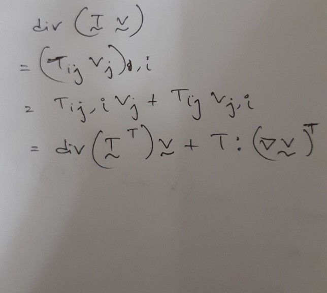 can anyone explain how "div. of Tranpose T" and | Chegg.com