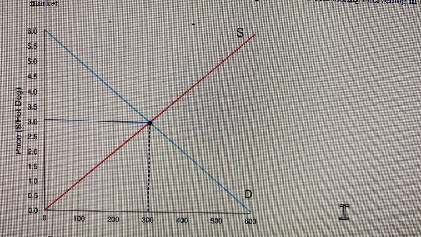 Solved Consider the following graph for Hot Dog market. The | Chegg.com