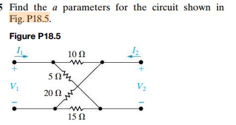 Solved Find the a parameters for the circuit shown in Fig. | Chegg.com