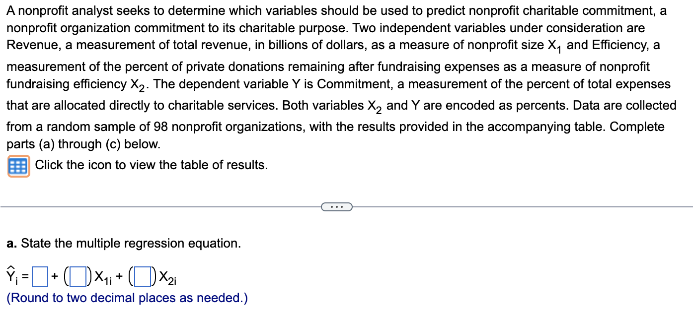 Solved \begin{tabular}{llccc} Variable & Coefficients & | Chegg.com