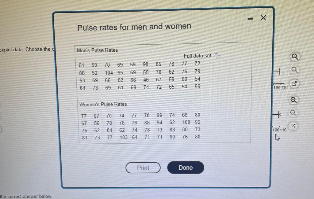 Solved Click the icon to vierw the data sets. Determine the | Chegg.com