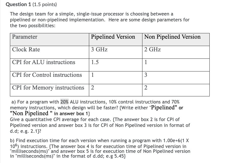 Solved Question 1 (1.5 points) The design team for a simple, | Chegg.com