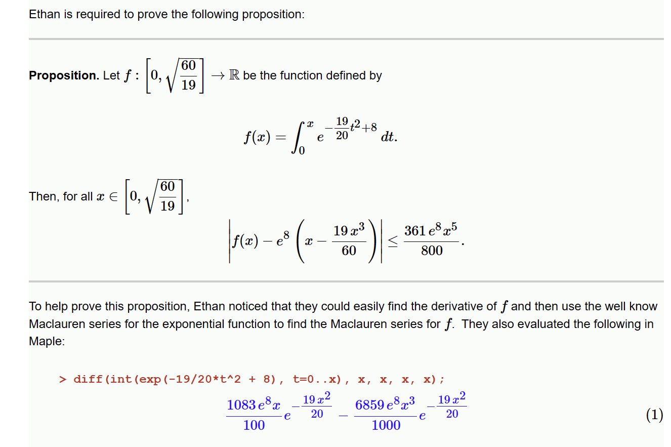 Solved \r\nIn plain Maple syntax, output (1) Is \\[ 1083 / | Chegg.com