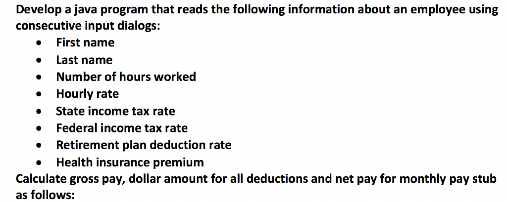 Solved Develop a java program that reads the following | Chegg.com