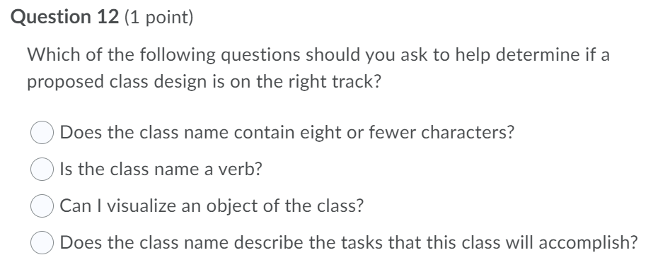 Solved Question 12 (1 point) Which of the following | Chegg.com