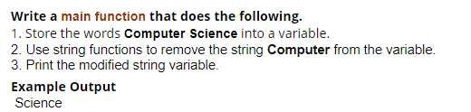 Solved Write a main function that does the following. 1. | Chegg.com