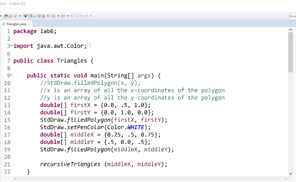 Solved I'm supposed to recreate this picture using Java and | Chegg.com