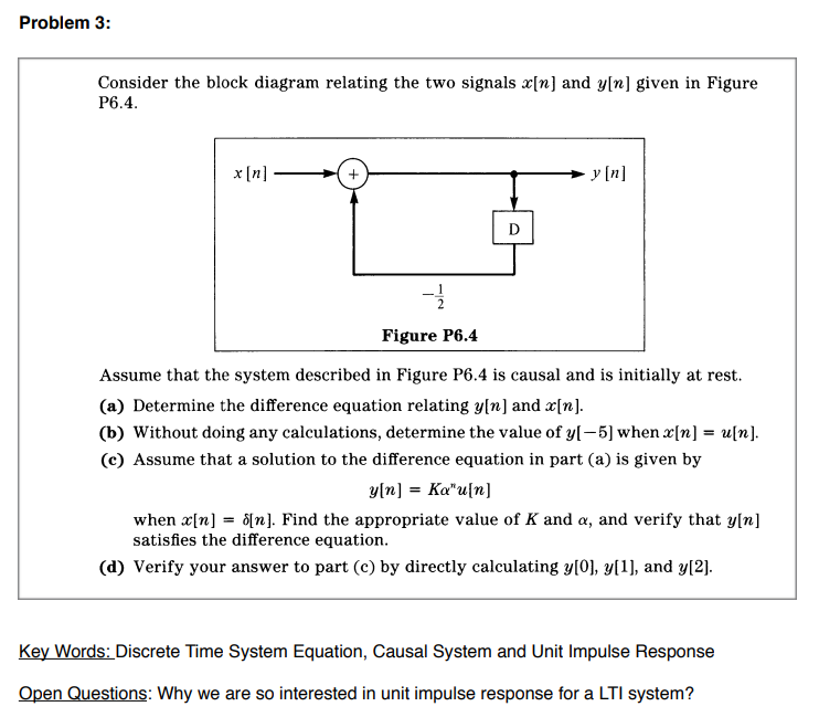 Solved Problem 3: Consider the block diagram relating the | Chegg.com