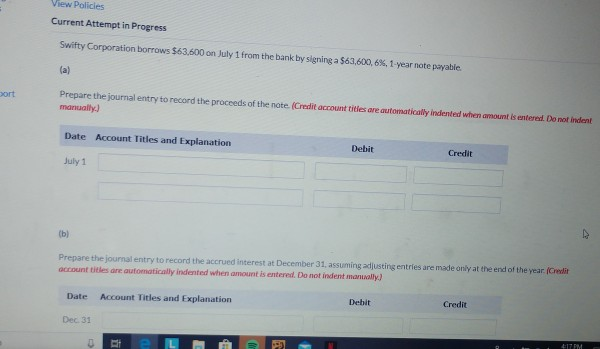 Solved View Policies Current Attempt in Progress Swifty | Chegg.com