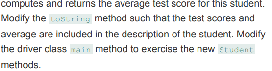 Solved PP 7.2 Modify the student class presented in this | Chegg.com