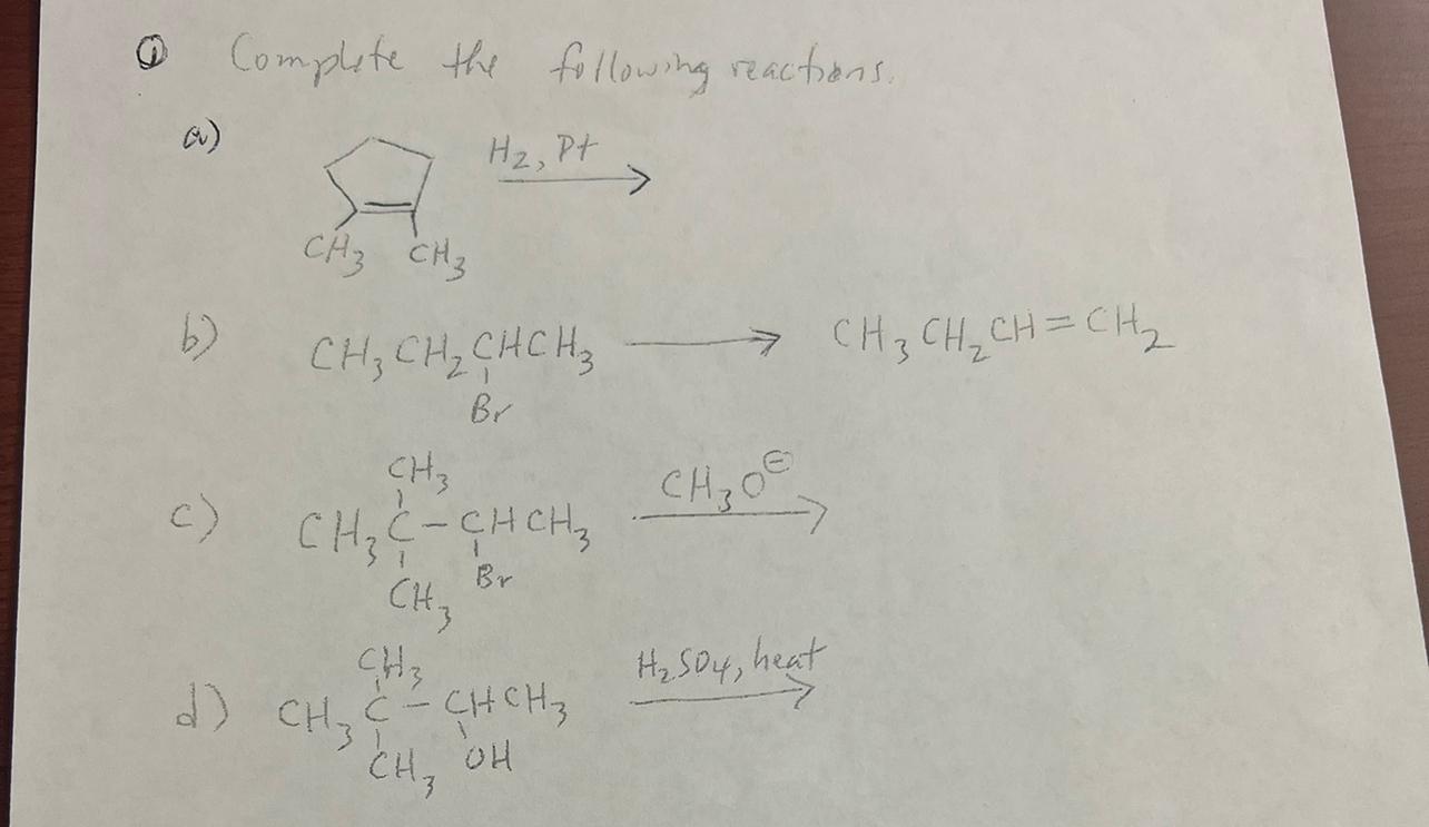 Solved Q Complite the following reactions. (v) b) | Chegg.com
