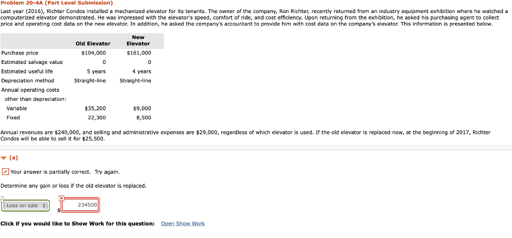 Solved Problem 20-4A (Part Level Submission) Last year | Chegg.com