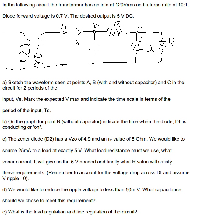 Solved In the following circuit the transformer has an into | Chegg.com