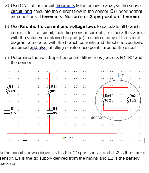 Solved a) Use ONE of the circuit theorem's listed below to | Chegg.com