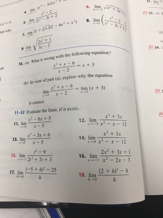 Solved lim t rightarrow -2 t^4 - 2/2t^2 - 3t + 2 lim_u | Chegg.com