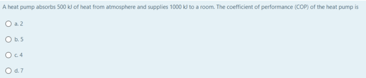 Solved Question on heat pump | Chegg.com