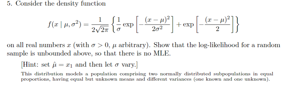 Solved 5. Consider the density function | Chegg.com