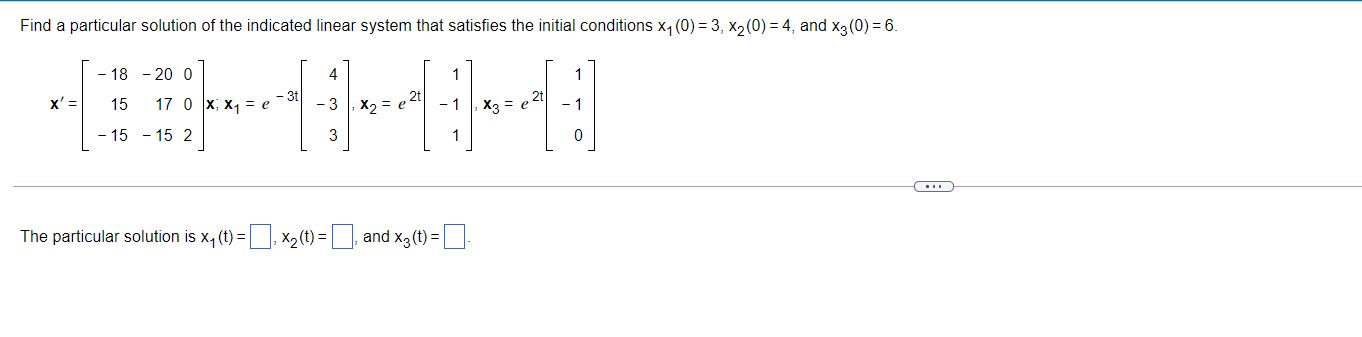 Solved Find A Particular Solution Of The Indicated Linear