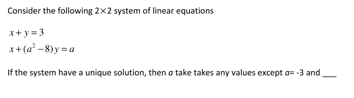 Solved Consider the following 2x2 system of linear equations | Chegg.com