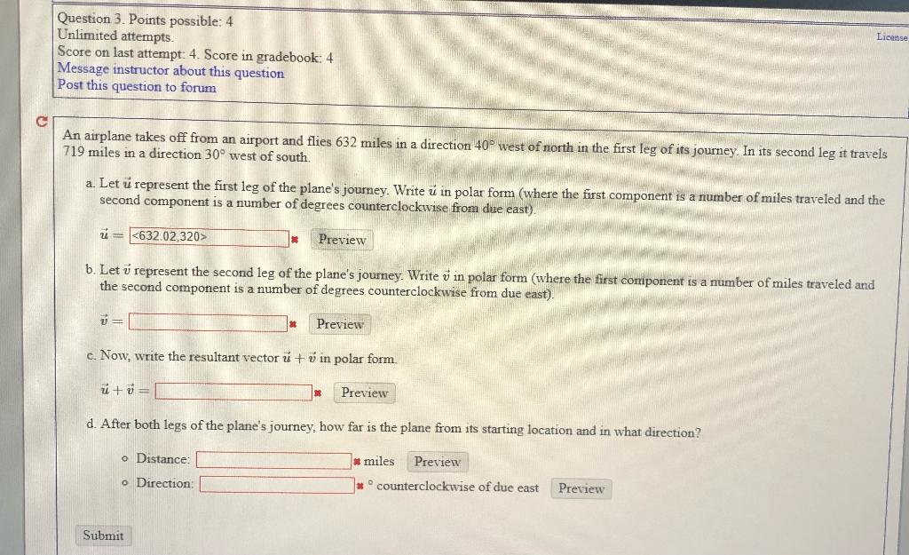 Solved License Question 3. Points possible: 4 Unlimited | Chegg.com