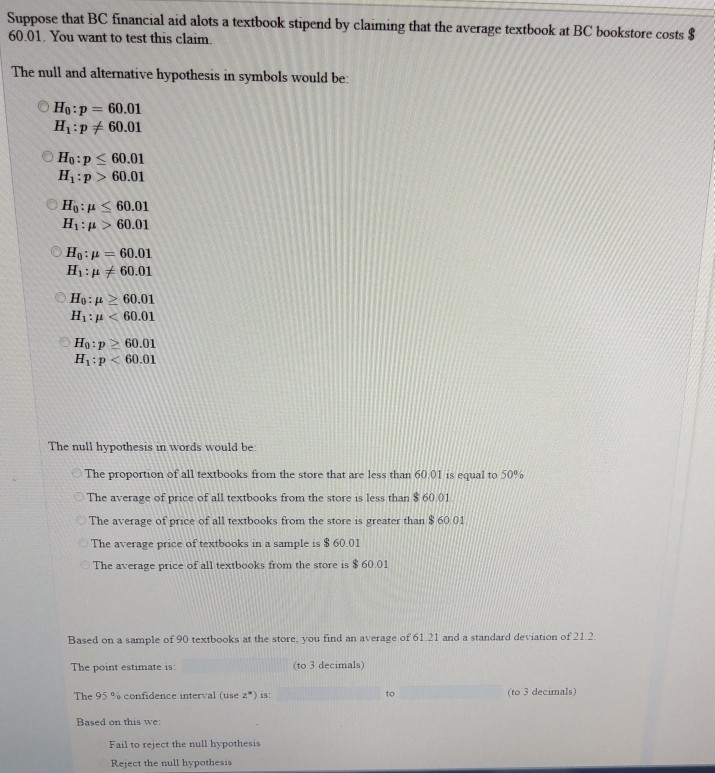 Solved Suppose that BC financial aid alots a textbook | Chegg.com