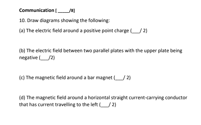 Solved Communication [ /8] 10. Draw diagrams showing the | Chegg.com