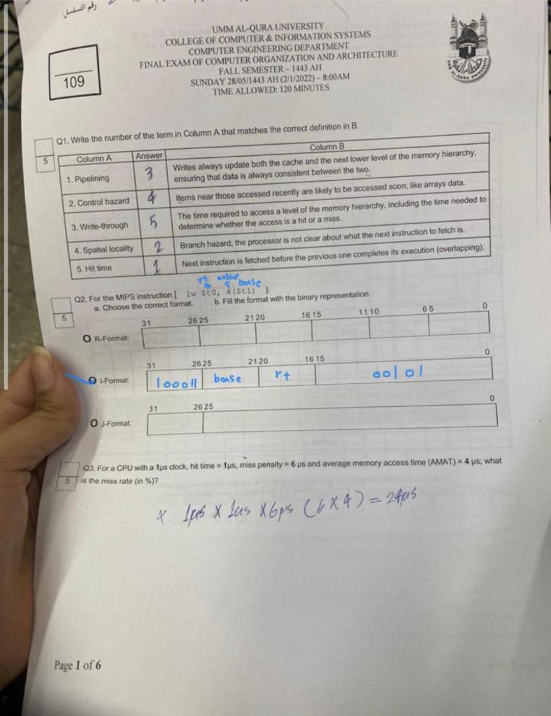 Solved رقم التسلسل UMM AL-QURA UNIVERSITY COLLEGE OF | Chegg.com