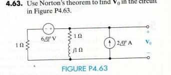 Solved 4.63. Use Norton's theorem to find V0 in the circuil | Chegg.com