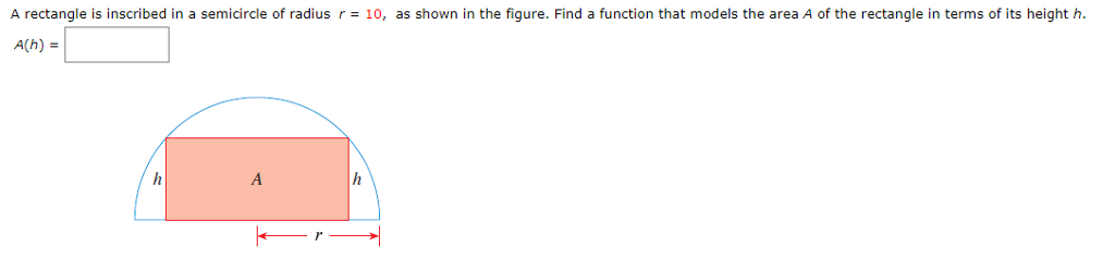 Solved A rectangle is inscribed in a semicircle of radius r | Chegg.com