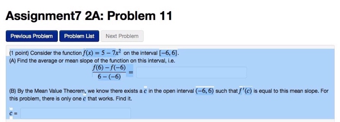Solved Assignment7 2A: Problem 11 Previous Problem Problem | Chegg.com