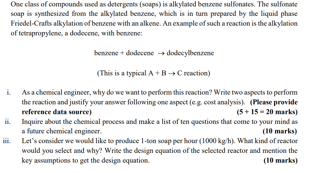 Solved One class of compounds used as detergents (soaps) is | Chegg.com