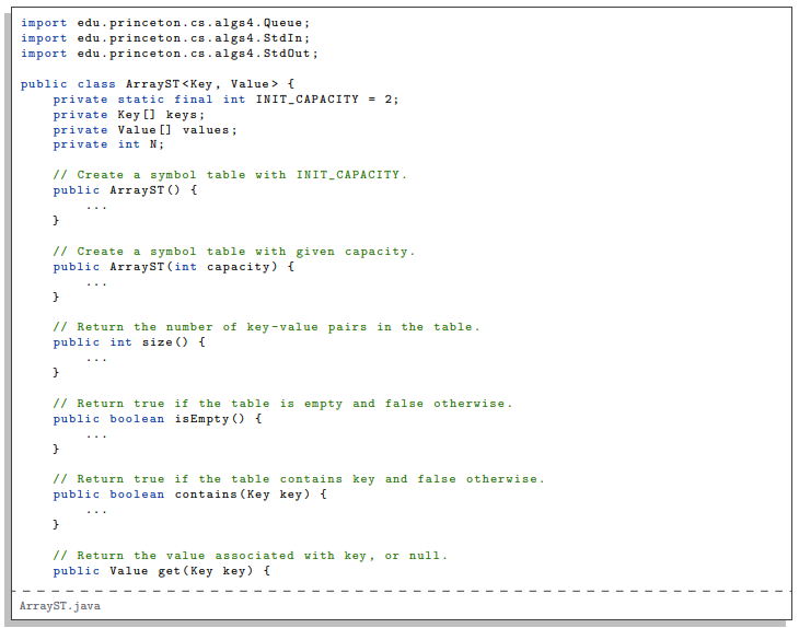 Exercise 1. (Array-based Symbol Table) Develop a | Chegg.com