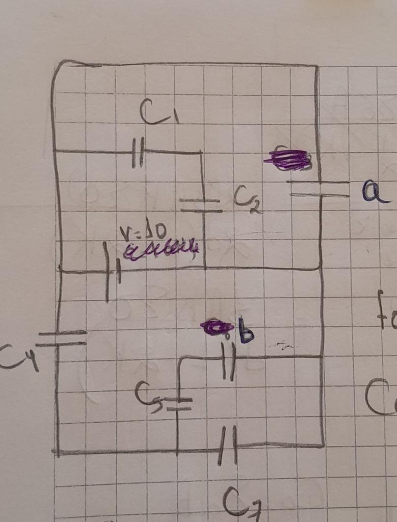 Solved find Qa and Qb where v of the battary = 10v and the | Chegg.com