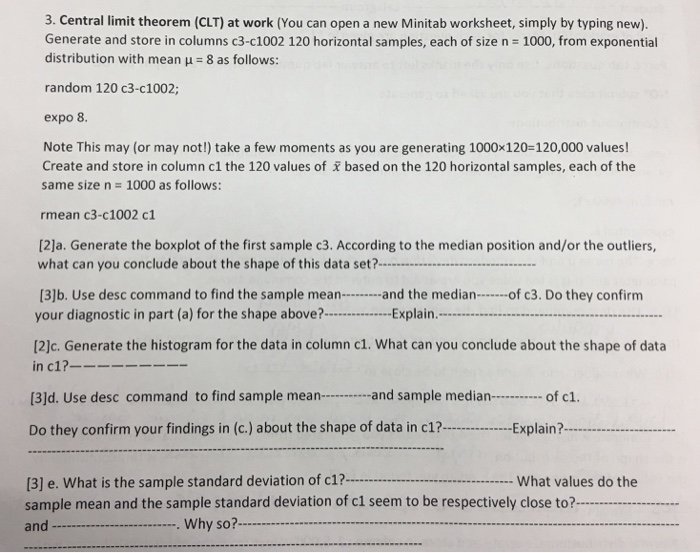3. Central limit theorem (CLT) at work (You can open | Chegg.com